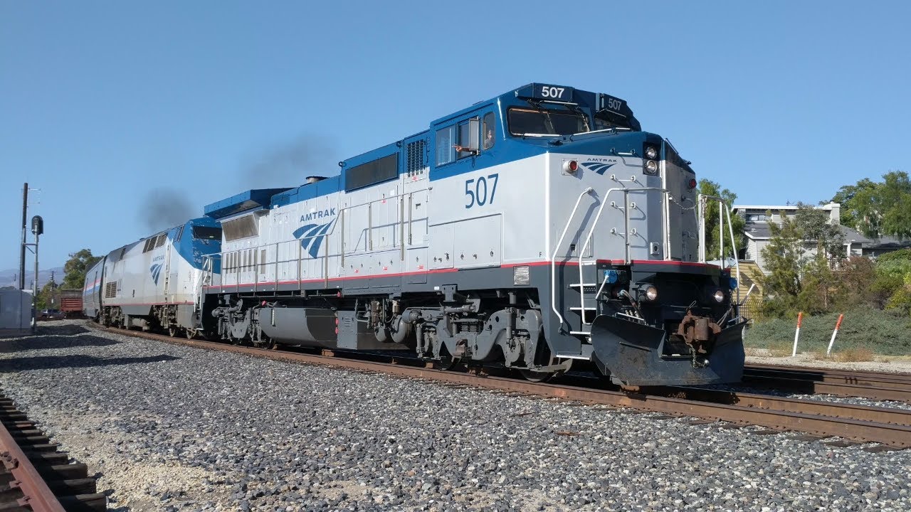 Amtrak #11 with Dash-8 lead! - YouTube