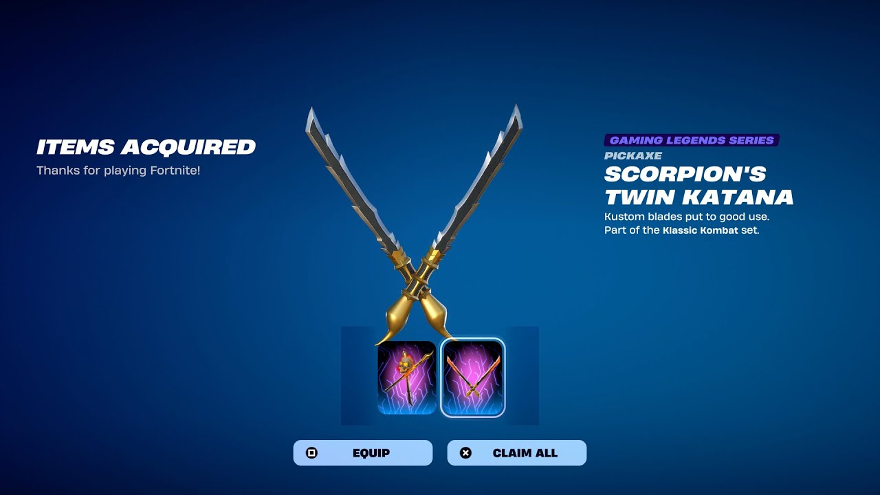 How To Get Scorpion's Twin Katana Pickaxe NOW FREE In Fortnite (Free ...