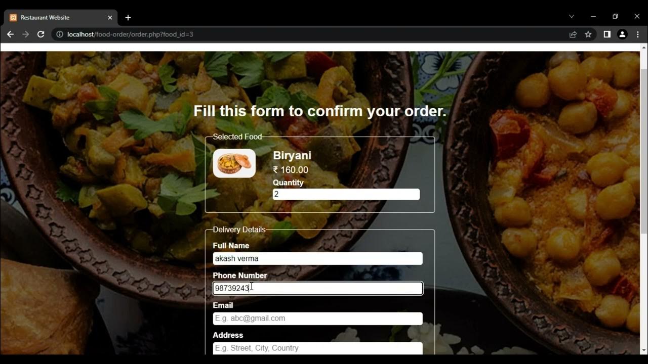 Food Ordering System Php Project Mysql Database Youtube