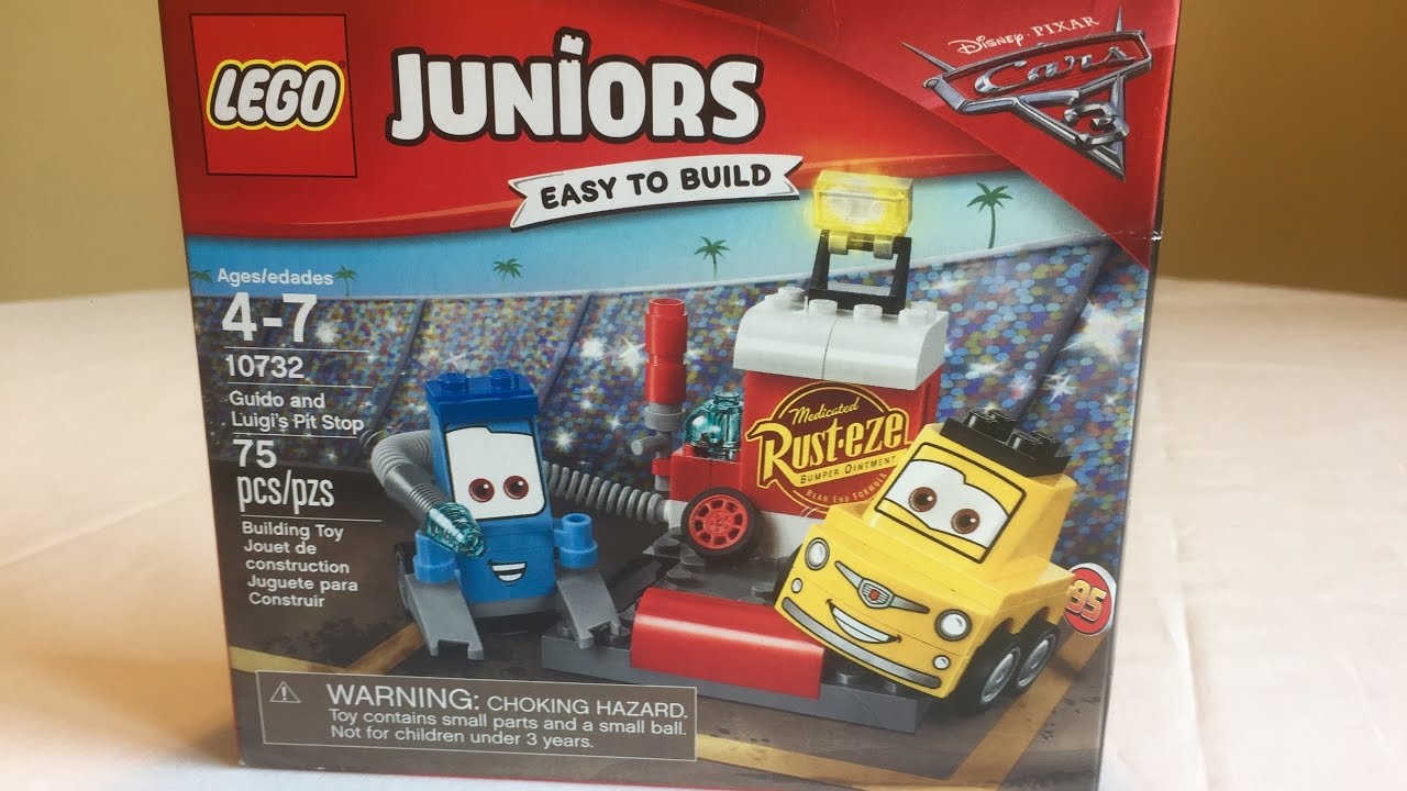 NEW Disney Cars 3 Toys! Lego Juniors Guido and Luigis Pit Stop Cars 3 ...