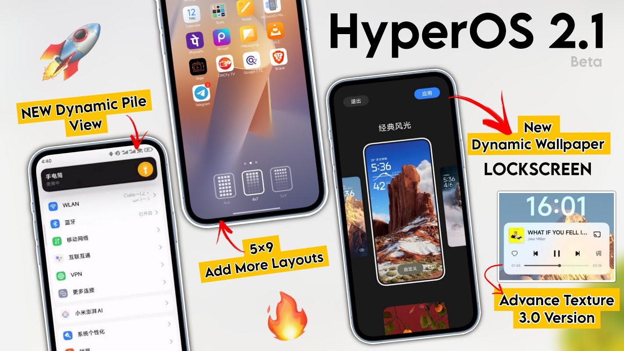 Introduction HyperOS 2.1 Beta New Features & Changes 🚀 Advance Texture ...