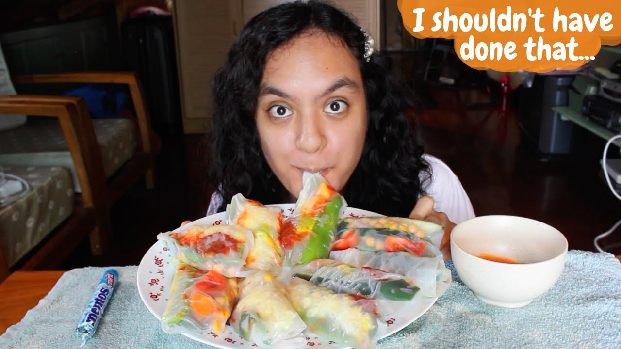 Eating Fresh Spring Rolls MUKBANG - YouTube