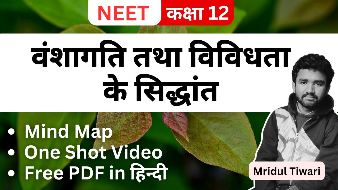 वंशगति तथा विविधता के सिद्धांत Hindi Mind Map Class 12 NEET Principles ...