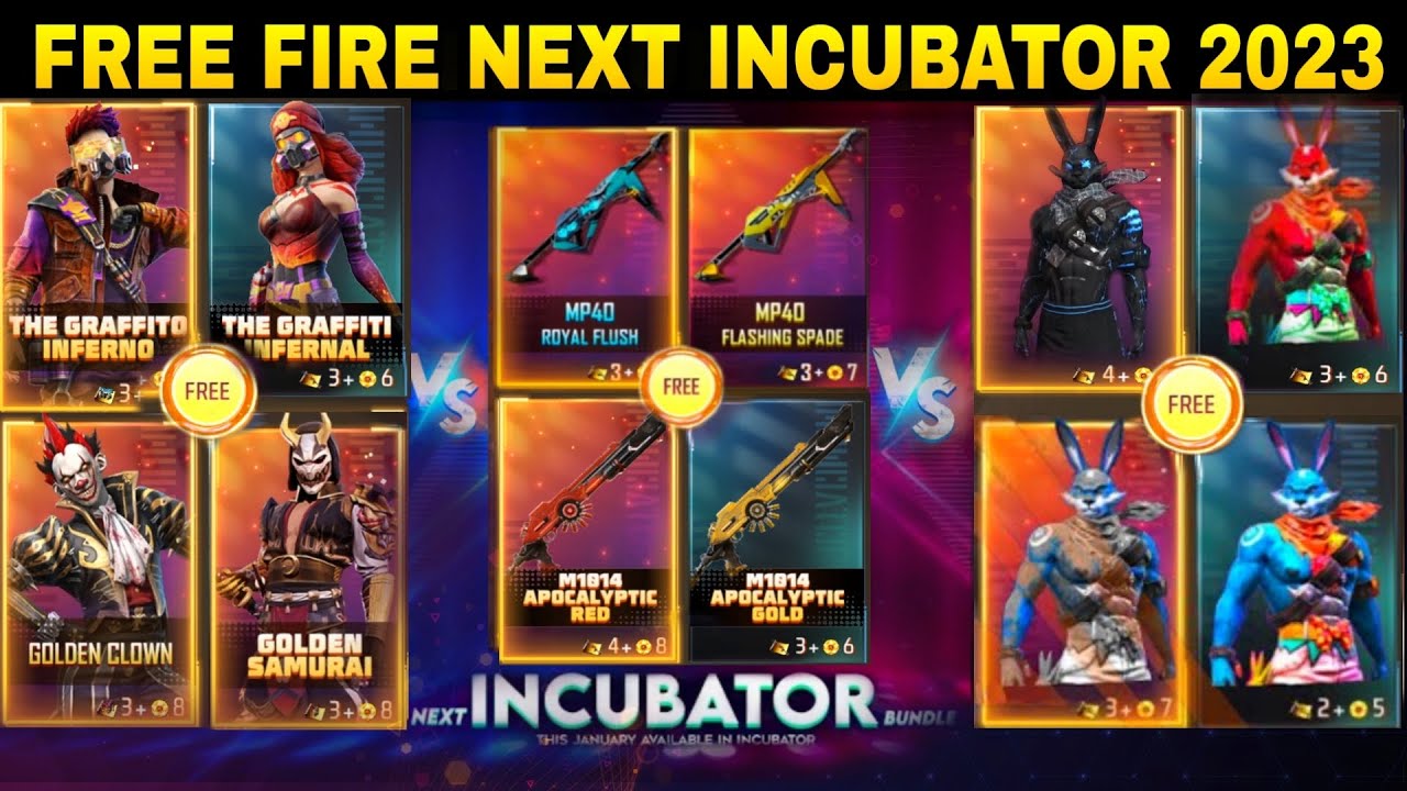 Next incubator Free Fire | FF Next Incubator Bundle | Free Fire New ...