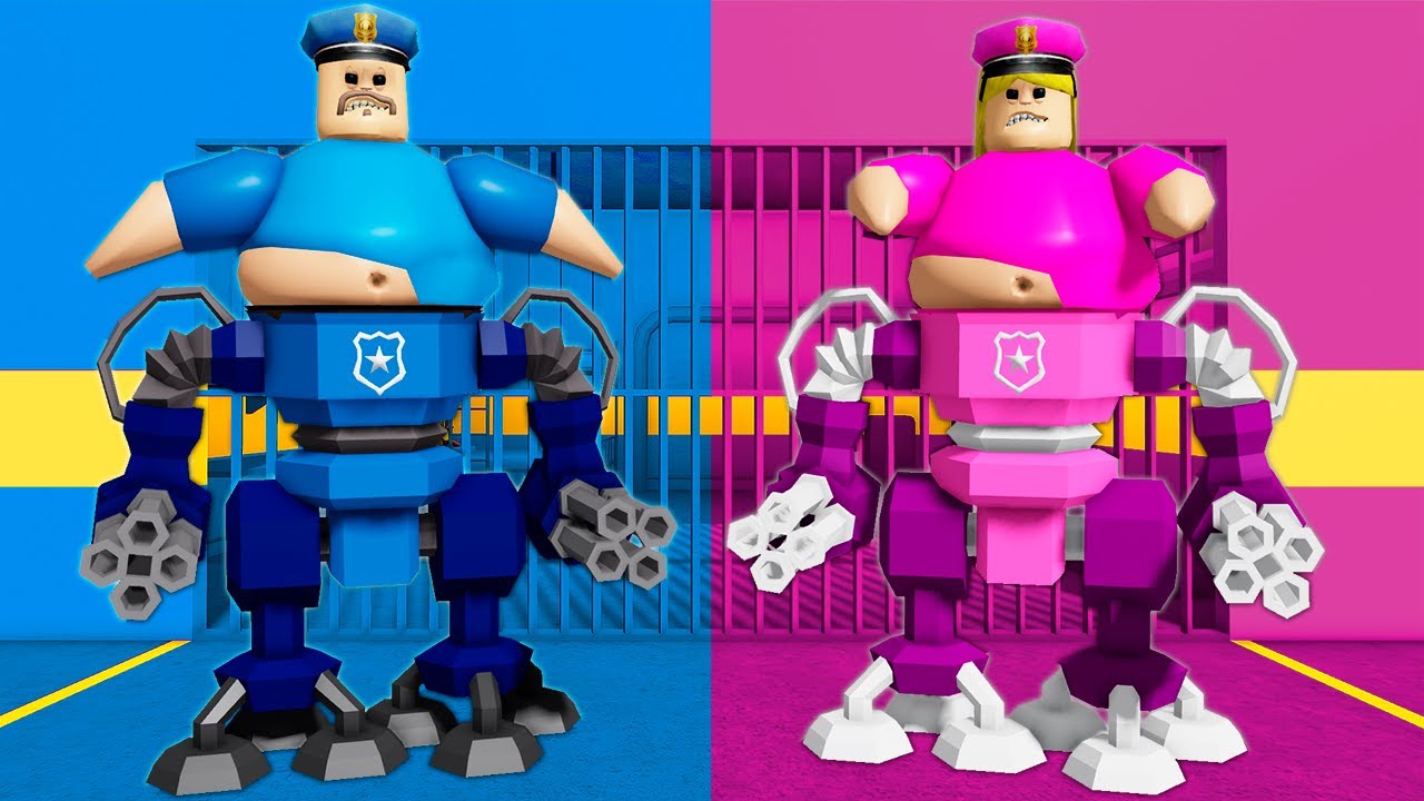 MAN ROBOT BARRY Vs WOMAN ROBOT BARRY In New BARRY Run Obby! Full Game ...