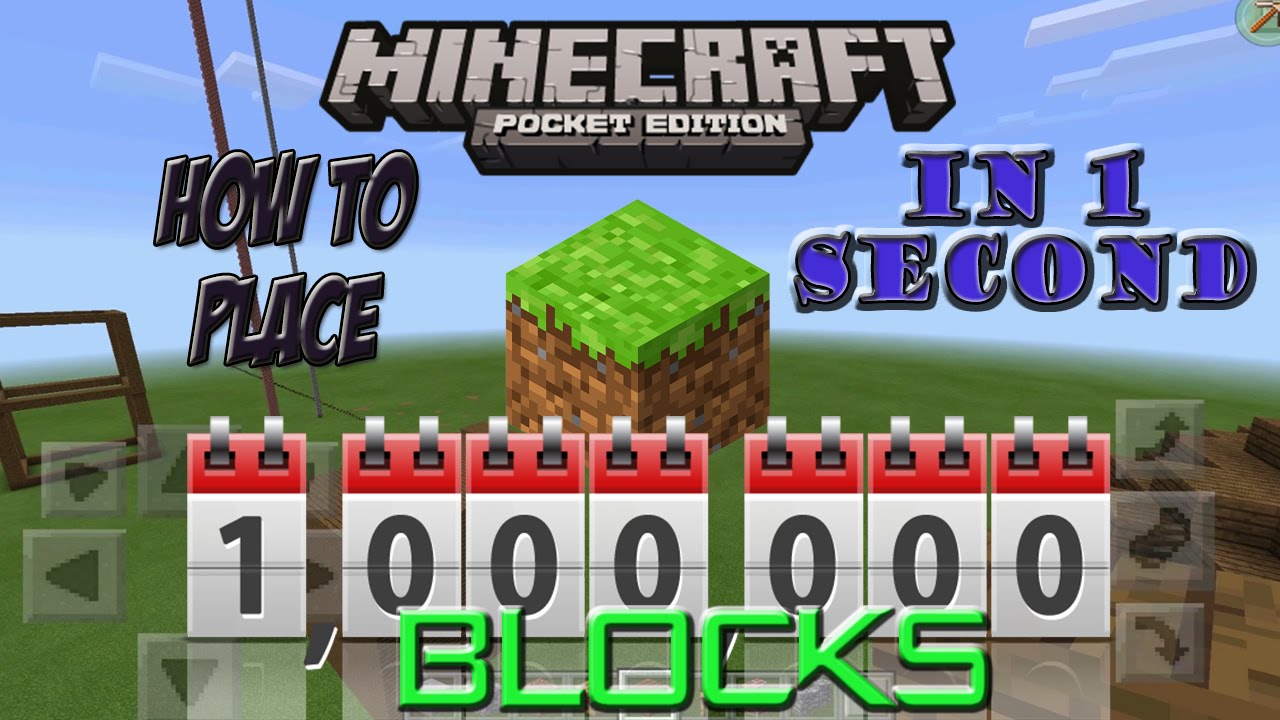 MCPE 0.15 || HOW TO PLACE 1 MILLION BLOCKS IN A SECOND! - YouTube