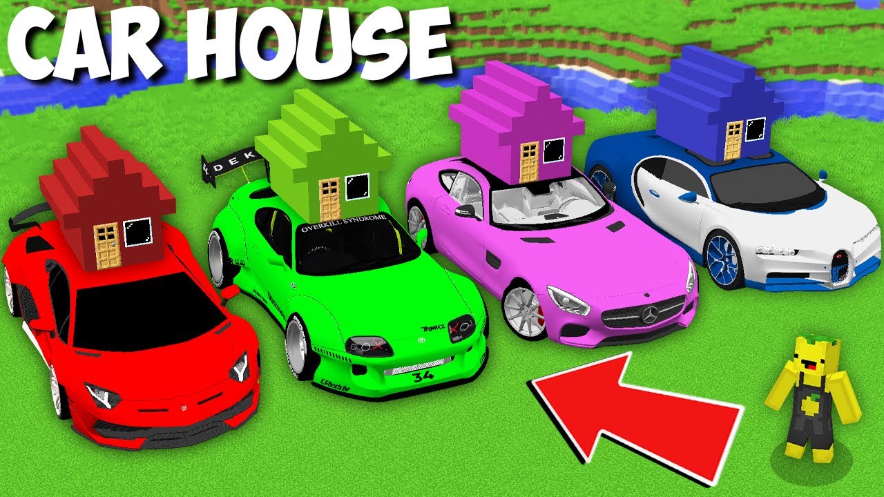Which SECRET HOUSE ON CARS TO CHOOSE in Minecraft ? RAREST BASE ! - YouTube