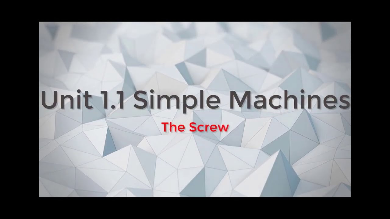 Unit 1.1 Simple Machines - Calculating IMA of a Screw - YouTube