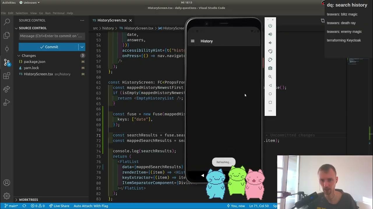 2022-08-25 React Native + Expo | Search with Fuse.js | !dailies | TSTT #85 - YouTube
