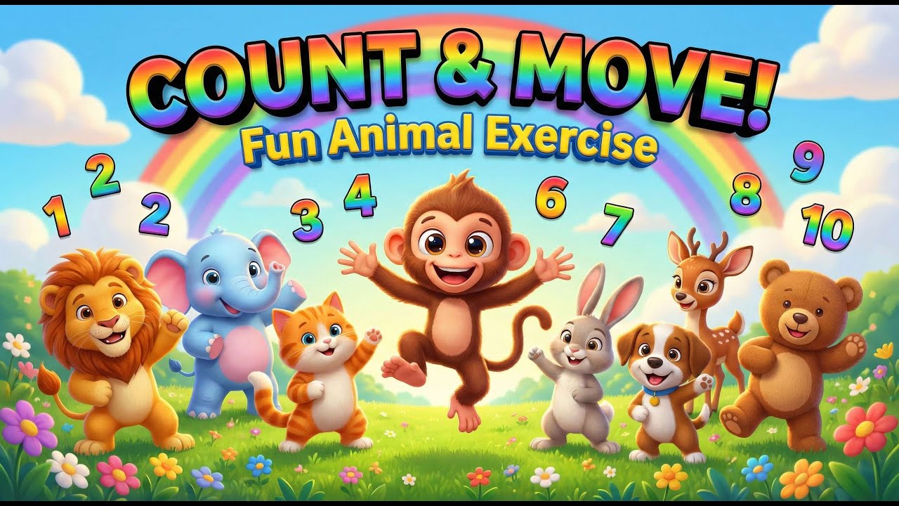 Learn to Count 1-20 with Animals Fun Exercise & Movement Songs for Kids ...