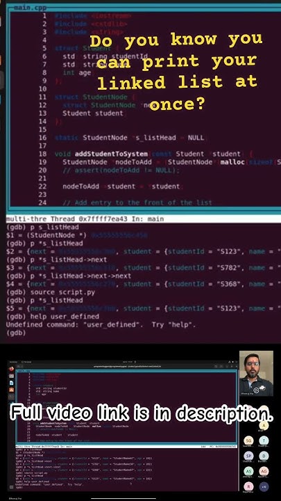Do you know how to print complete linked list at once in GDB? #coding #gdb #debugging - YouTube