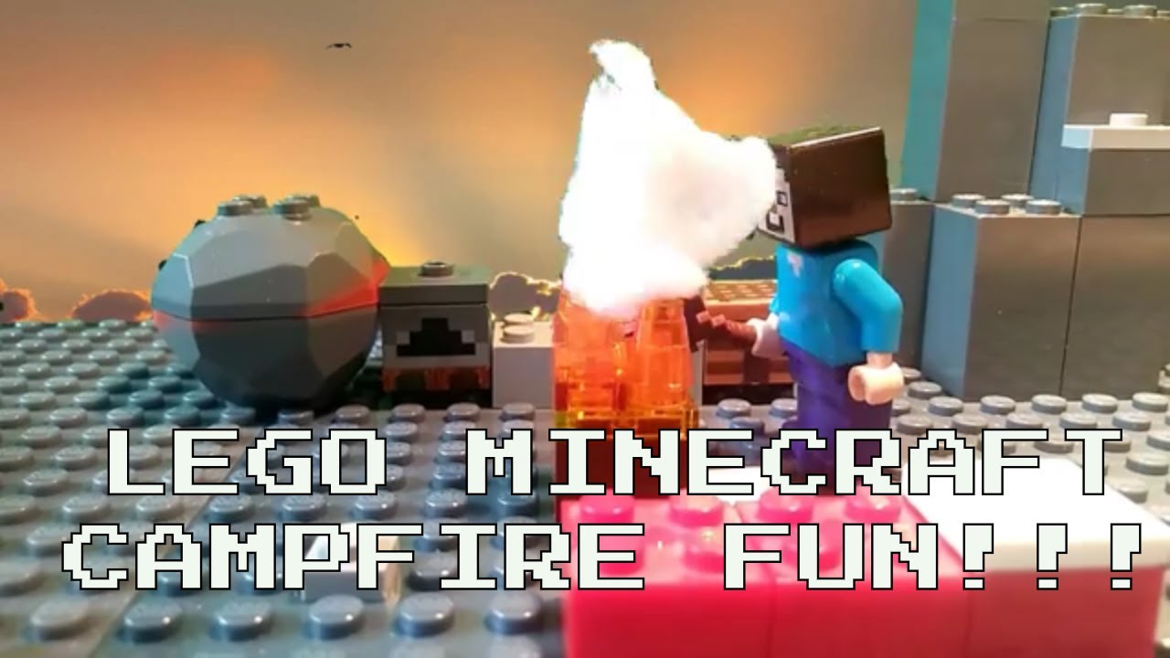 Lego Minecraft CAMPFIRE FUN!!! funny stop motion animation - YouTube