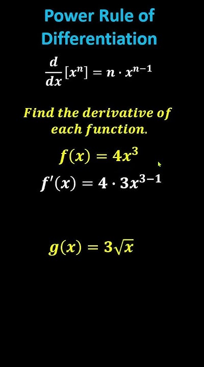 Review: Power Rule of Differentiation (Part 1) #derivatives #powerrule ...