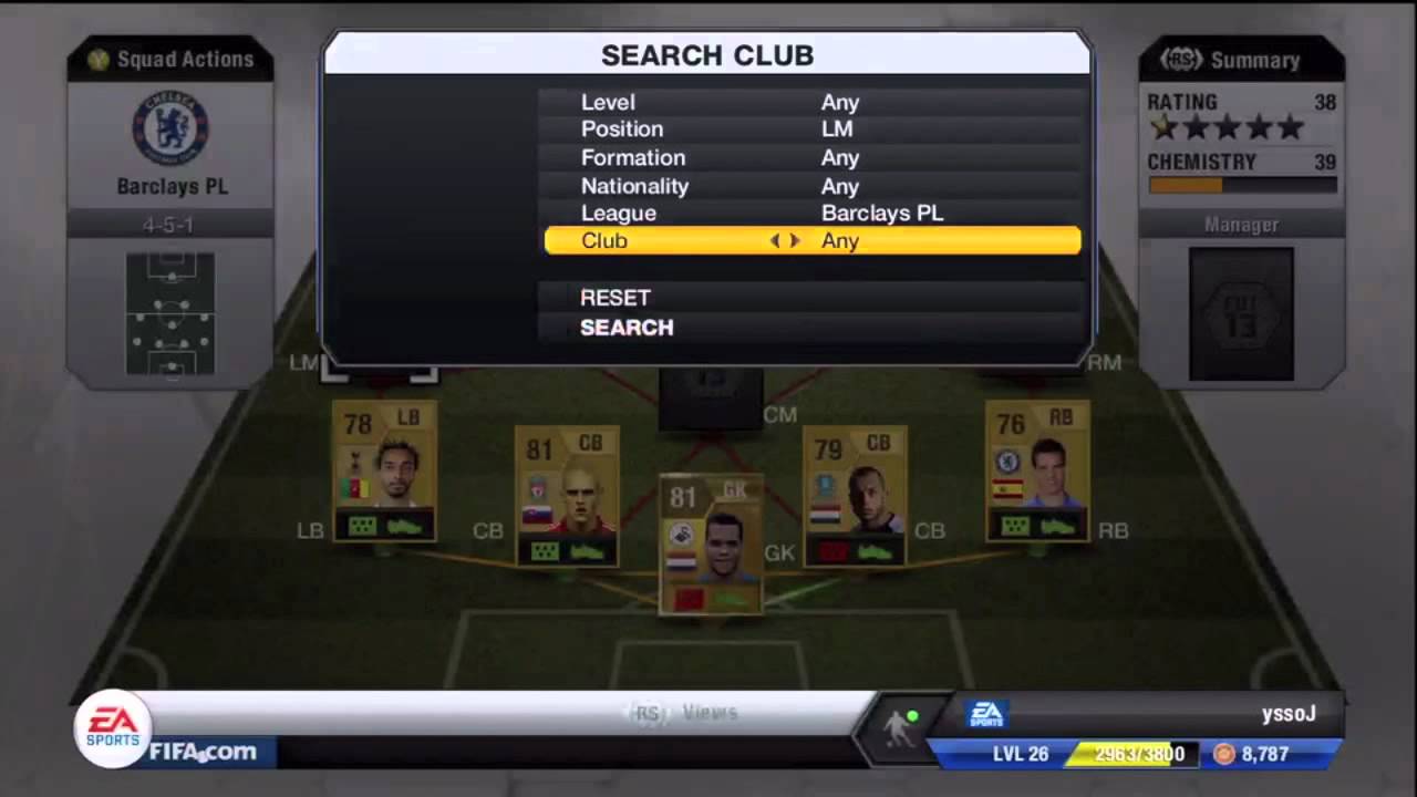 yssoJ | Fifa 13 Ultimate Team Squad Builder | Premier League Team For ...