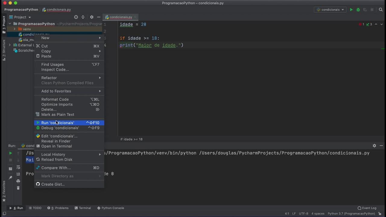 Estruturas condicionais em Python: if/else - YouTube