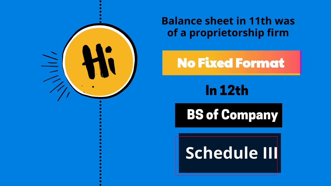 Balance Sheet Schedule III - 12 CBSE - YouTube