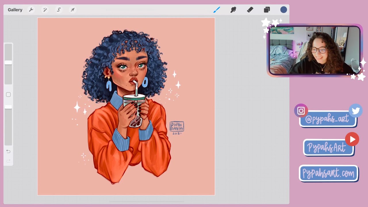 Drawing Twitch Stream 🌸 Colouring in last stream's sketch! -10/04/21 ...