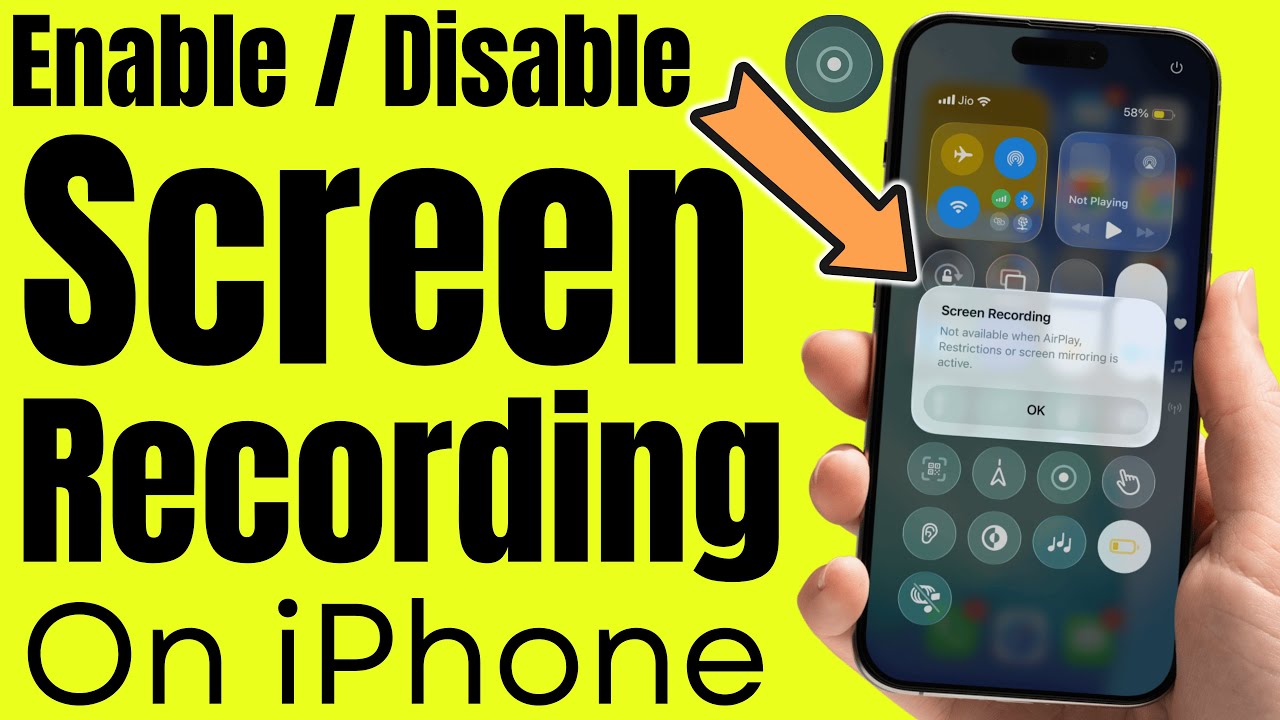 How to Enable/Disable Screen Recording on iPhone in iOS 26 - YouTube