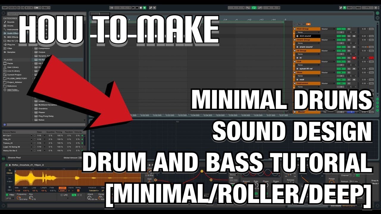 Minimal Drum Break Sound Design Drum and Bass in Ableton Live tutorial ...