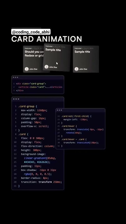 Card Animation Effect Using Css Grid Areas And Html5 Semantic Elements🚀 Htmlcss Html5css3