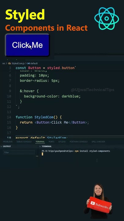 🔥 Mastering Styled Components in React 🚀 #shortvideo #viralvideo #trending #video - YouTube