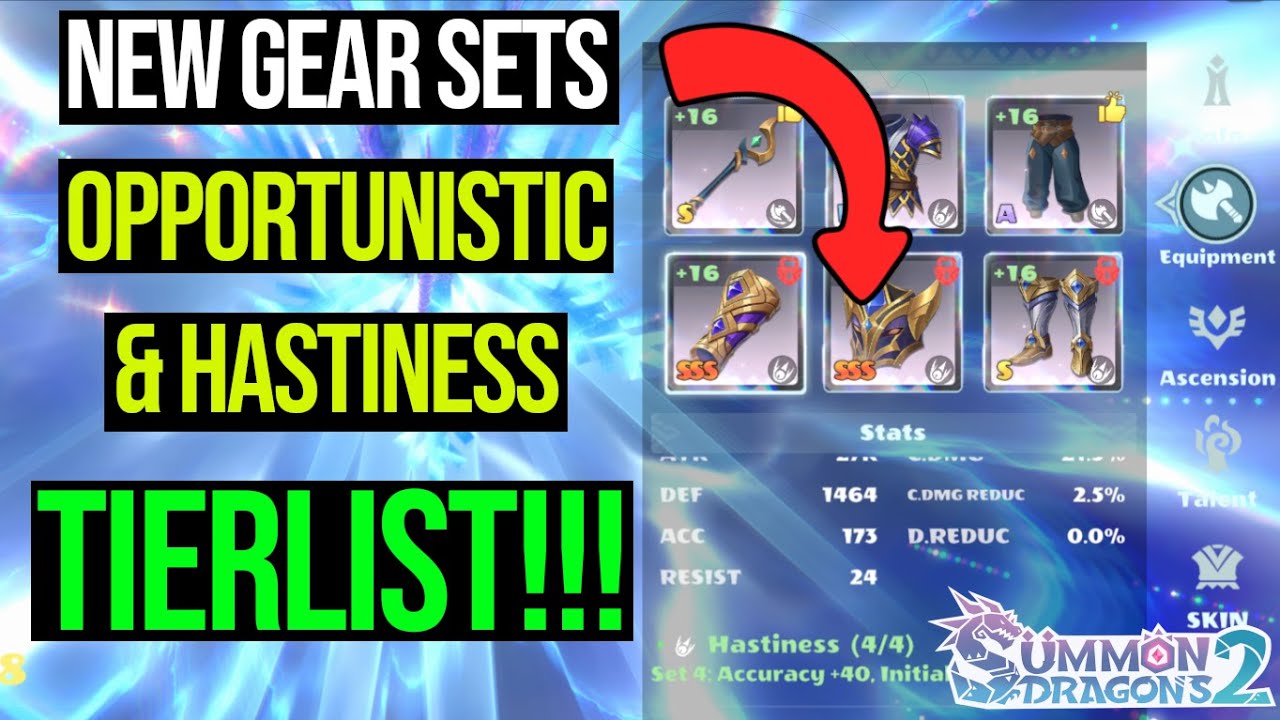 New Gear Sets Tierlist (Opportunistic & Hastiness) [Summon Dragons 2 ...