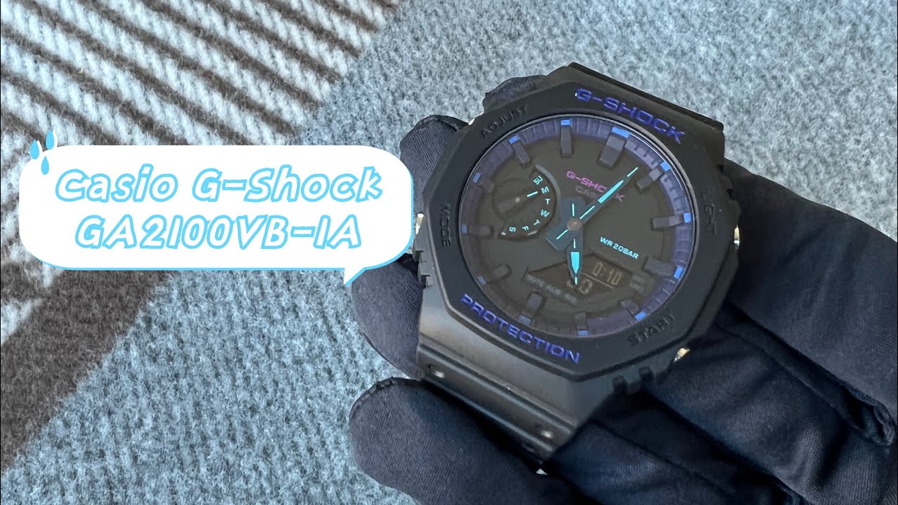 Unboxing Casio G-Shock GA2100VB-1A Accented by blue violet - YouTube