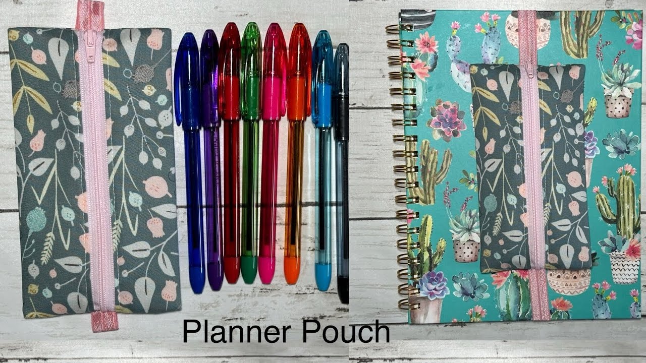 How to Sew a Planner Pouch | Pencil Case Bookmark - YouTube