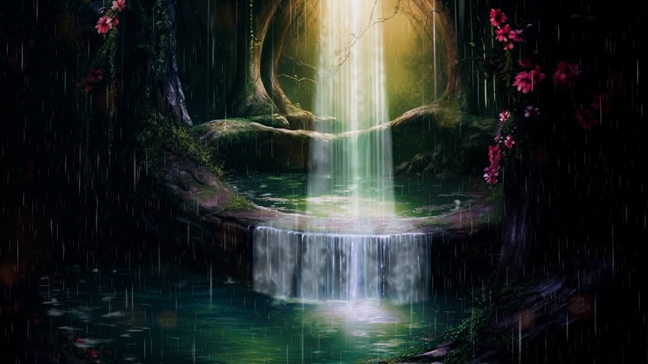 The Sound of Rain and Waterfall in the Deep Forest | Clears The Mind ...