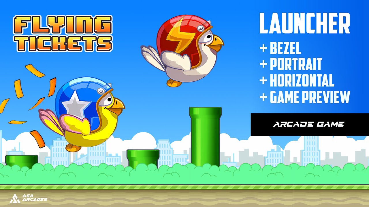 Flying (Flappy) Tickets Arcade Game - Launcher (Portrait\Horizontal ...