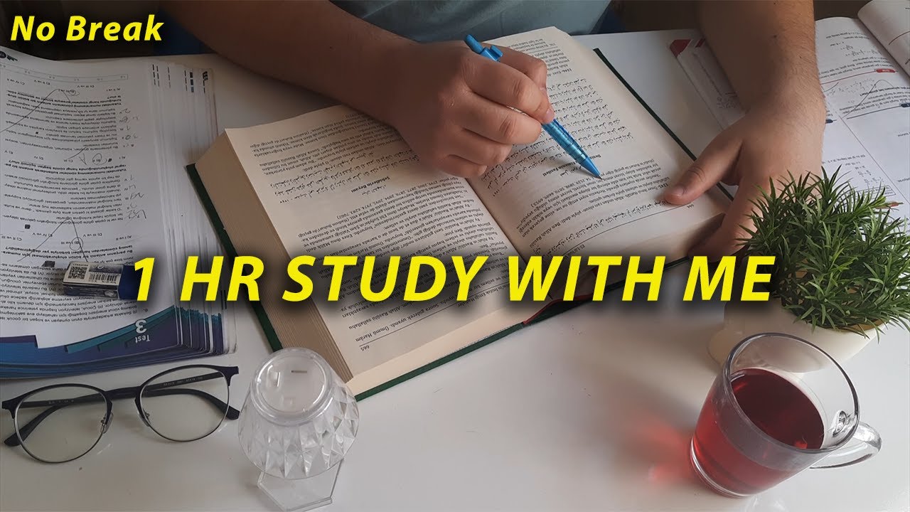 1 HOUR STUDY WITH ME / No Breaks / Rain Sounds + Relaxing Fireplace ...