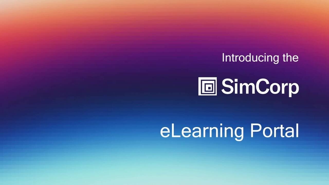SimCorp eLearning - YouTube