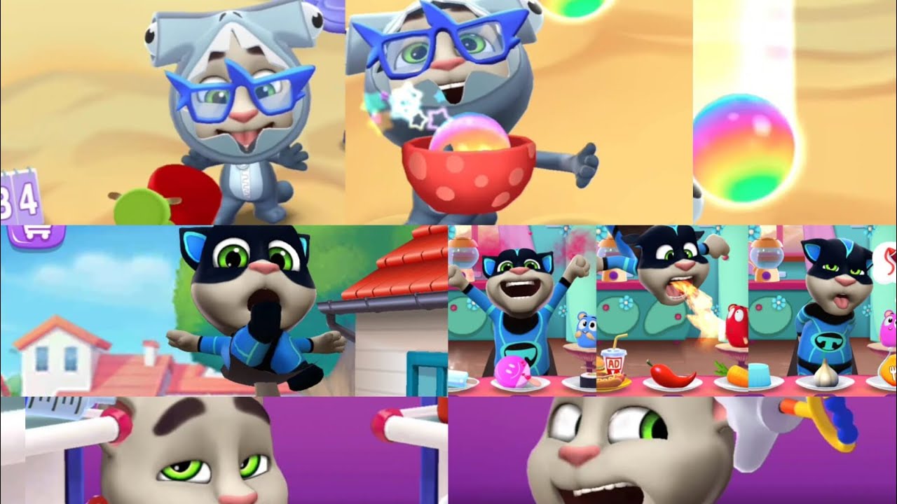 My Talking Tom 2 boo boos hurt, Walk through games and house of fun 😜🤕 ...