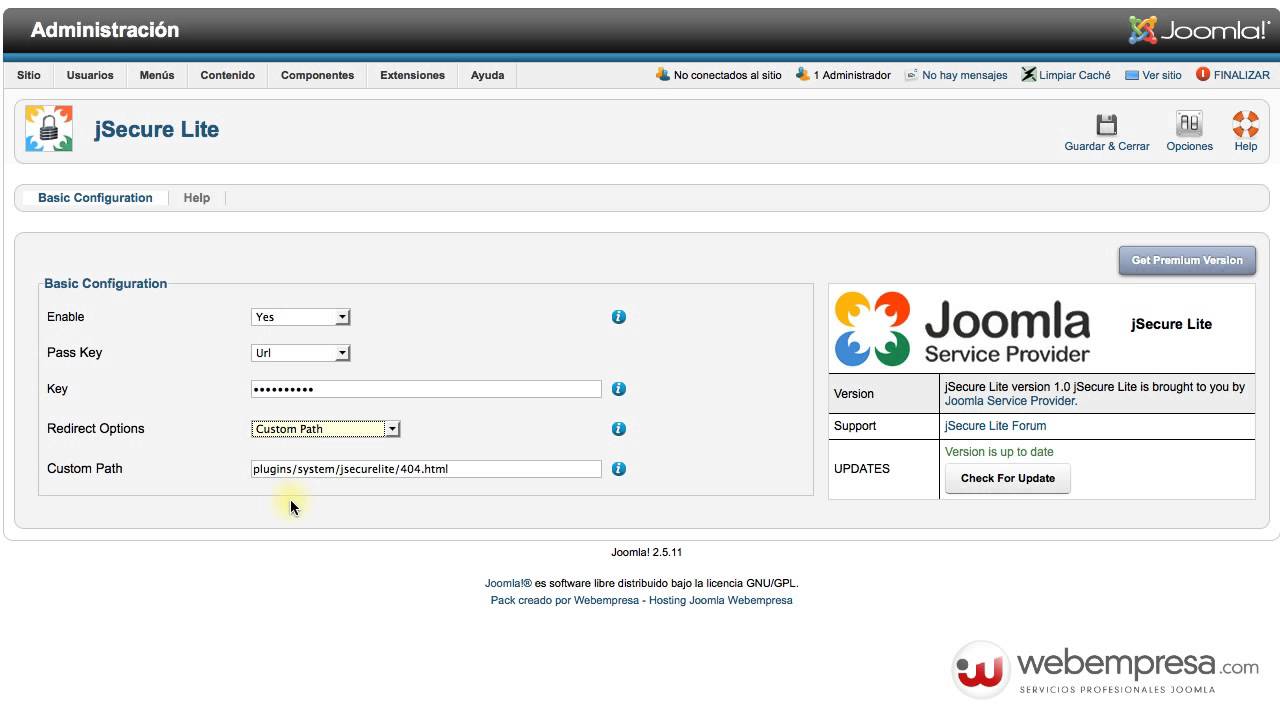 Añade seguridad adicional al backend de Joomla 2.5 o 3.0 con JSecure ...