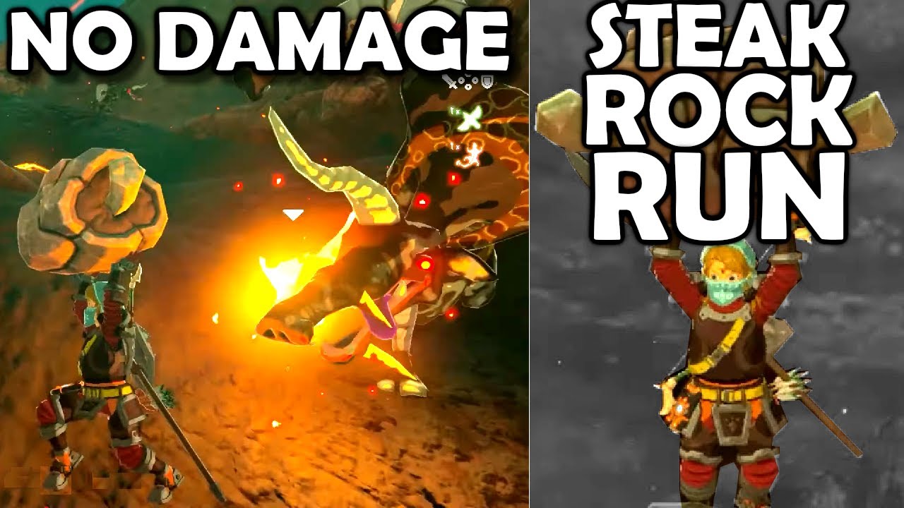 NO DAMAGE ROCK-ROAST RUN | Breath of the Wild | Zelda BotW | Basement ...