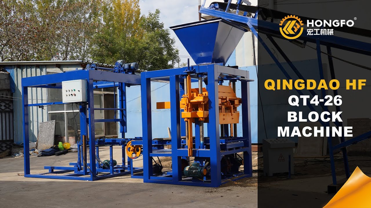 Qingdao HF QT4-26 Block machine - YouTube