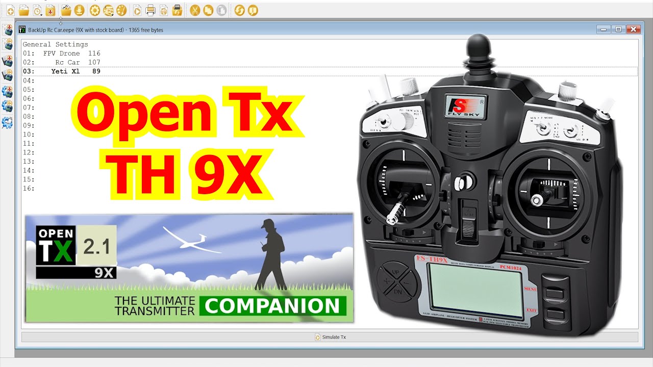 Flysky TH9X Open TX Companion Workflow - YouTube