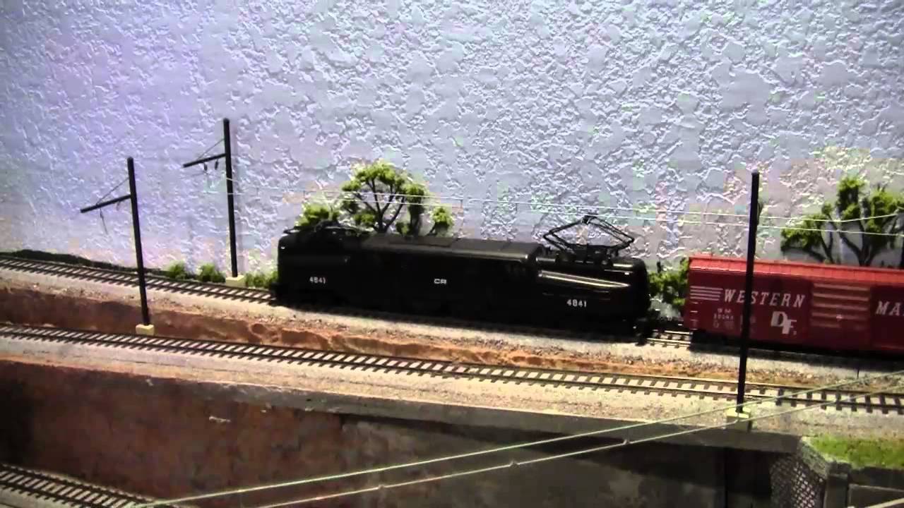 HO Model Railroad MTH GG1 CR 4841 under Catenary - YouTube