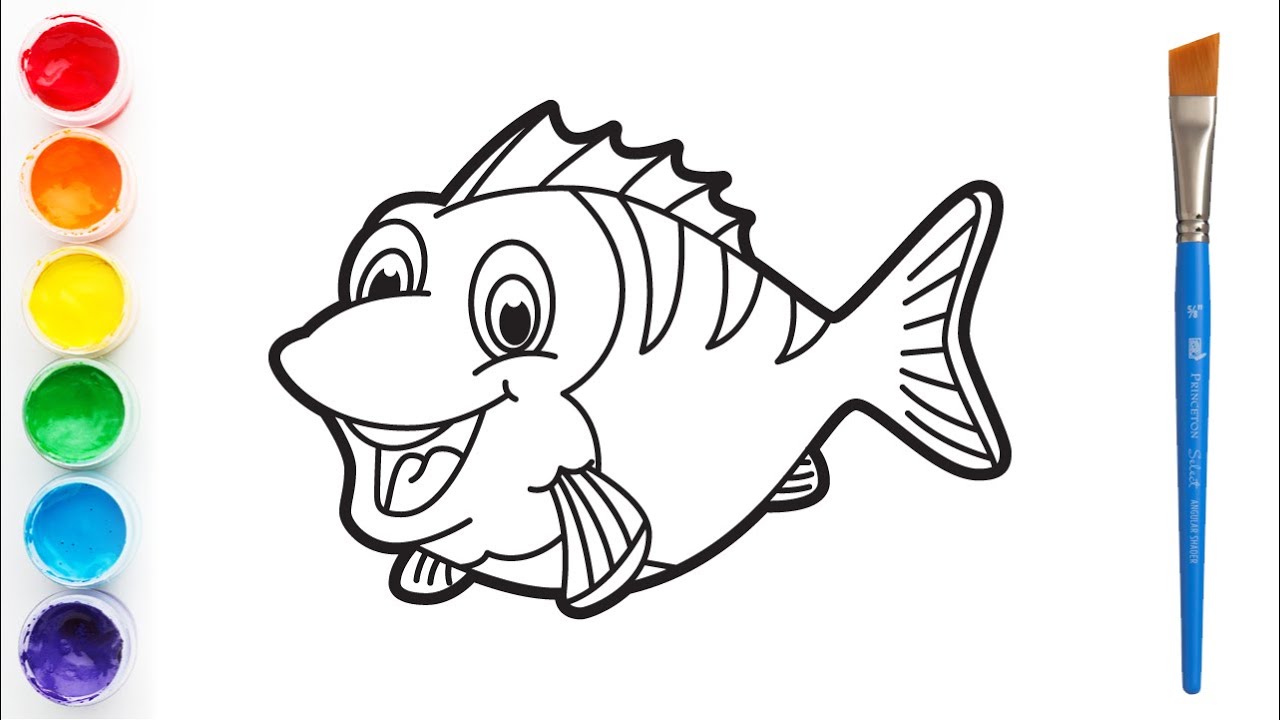 Fun Fish Drawing And Painting For Kids And Toddlers | Learn To Draw ...
