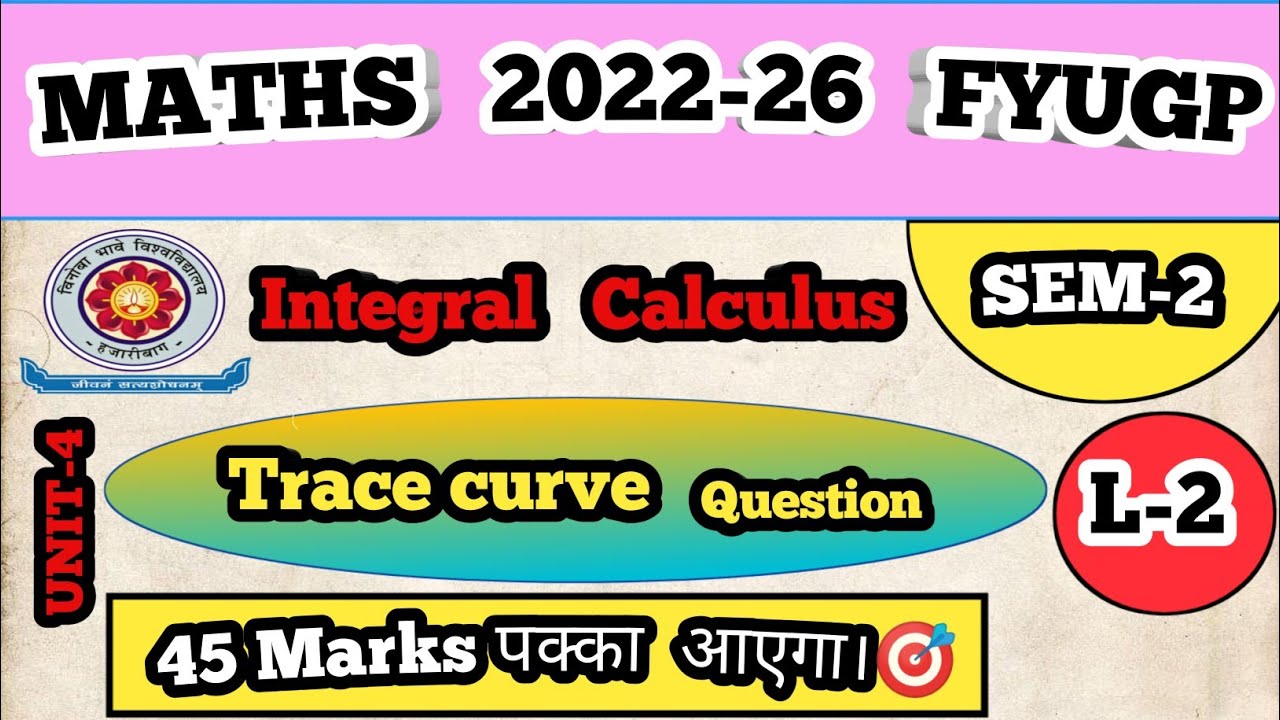 Vbu semester -2 ,Unit -4 Curve tracing |Integral Calculus - YouTube
