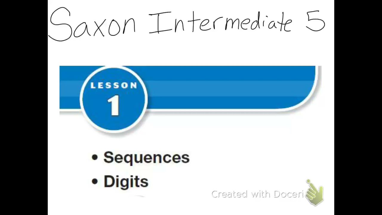 Saxon Math Intermediate 5 Lesson 1 - YouTube