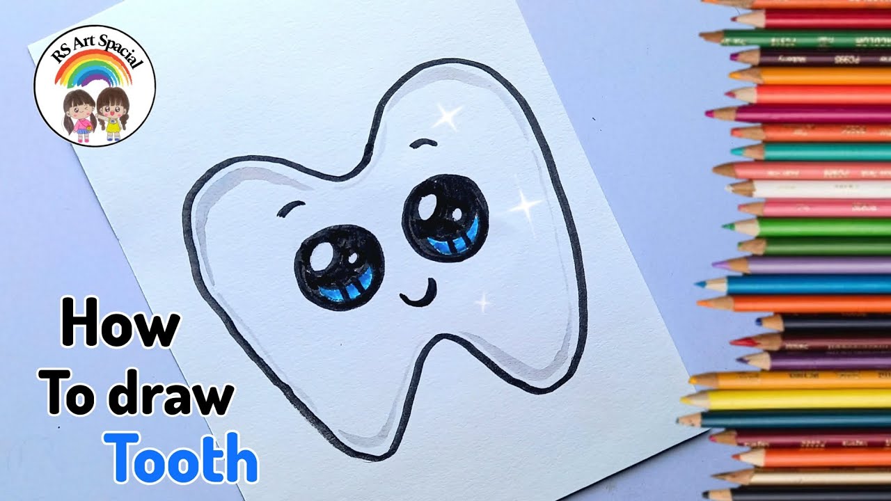 How to draw Tooth🦷 | Easy tooth🦷 Drawing | Art🎨 - YouTube