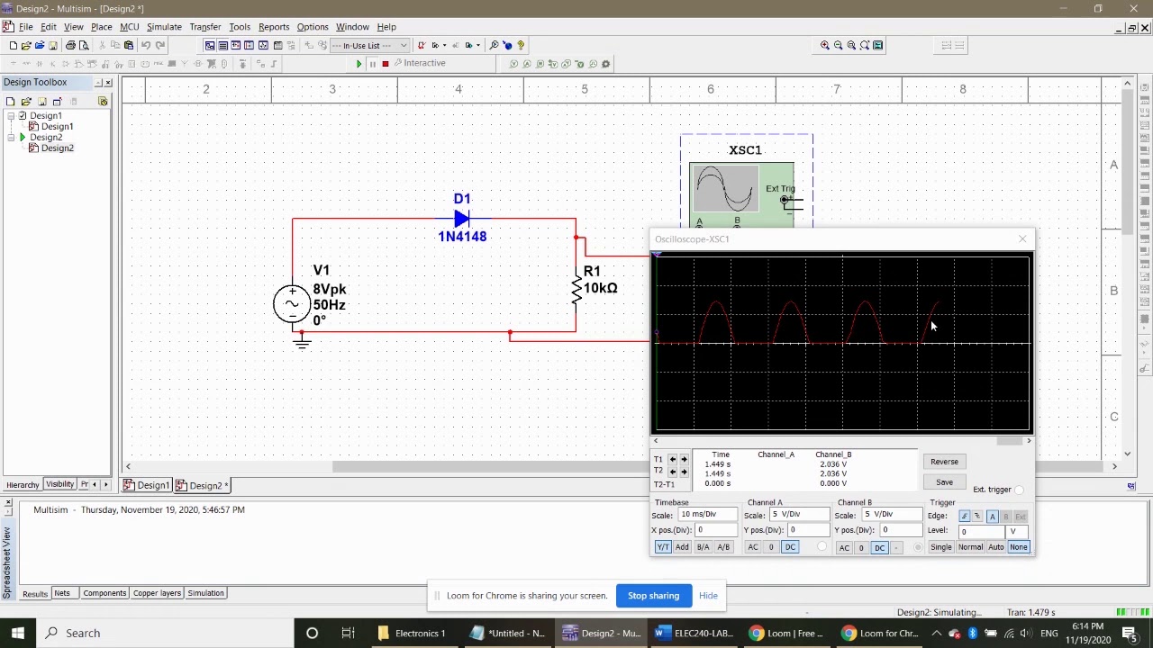 half wave and full wave rectifier on Multisim - YouTube