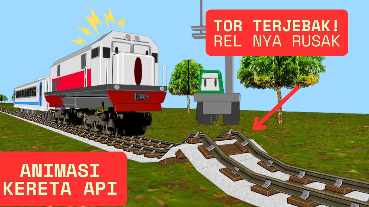 ANIMASI KERETA API - TOR TERJEBAK PART 1 (KRT ASIK) - YouTube