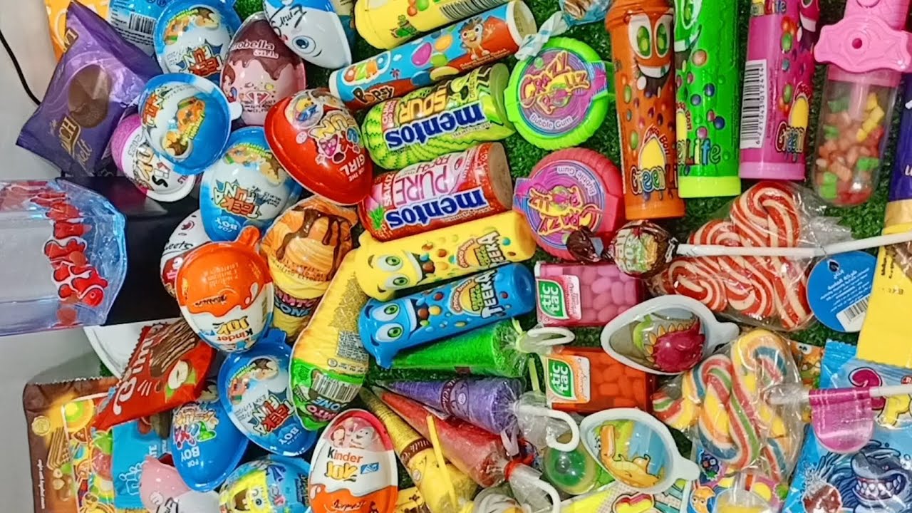 satisfying video ASMR gems lollipop jelly candy 🍡lots of colorful ...