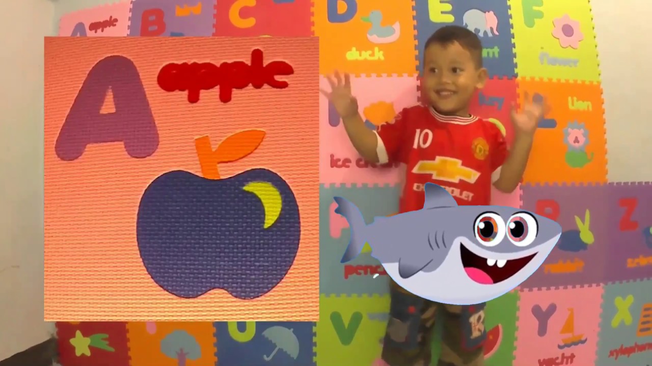 Belajar membaca alphabet dengan lagu baby shark || learn alphabet with ...