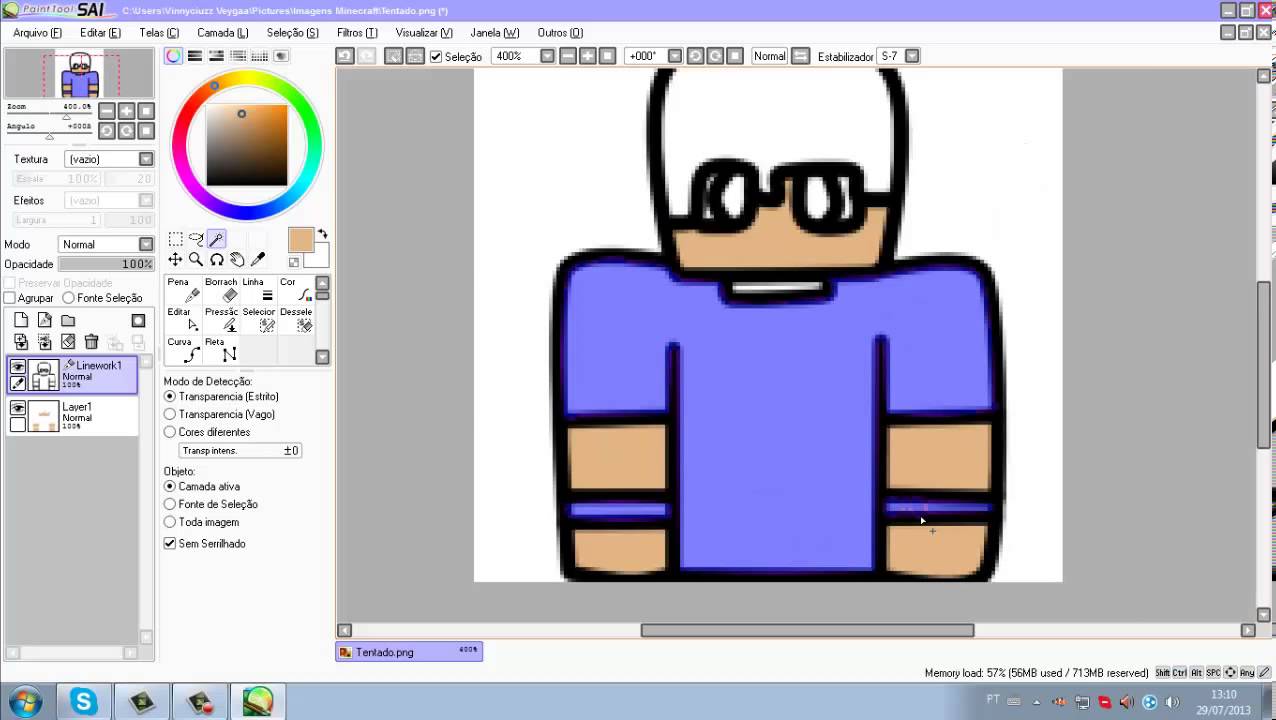 Tutorial-Como Cartoonizar e Pintar sua Skin de Minecraft Pelo PaintTool ...