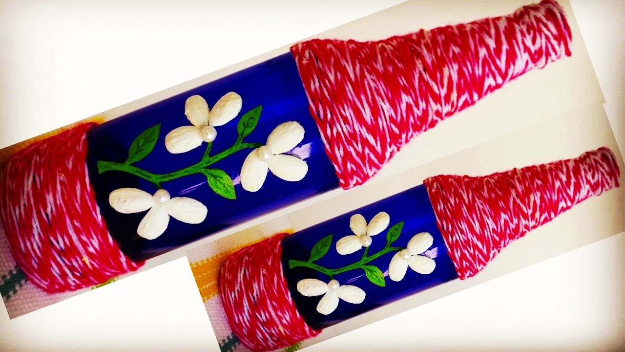 Bottle art using thread / Bottle art / Thread bottle art / Bottle art ...