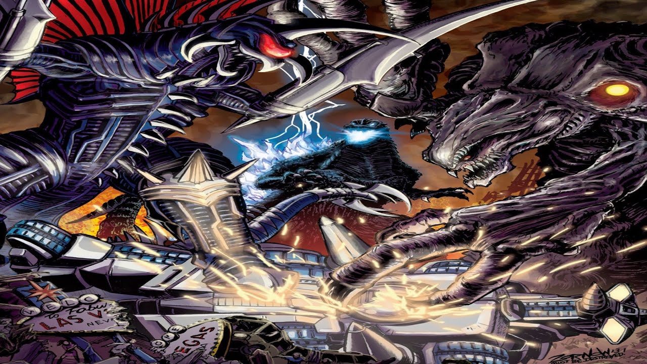 Godzilla and Moguera vs Orga vs Gigan (Godzilla Ruler of Earth animated ...