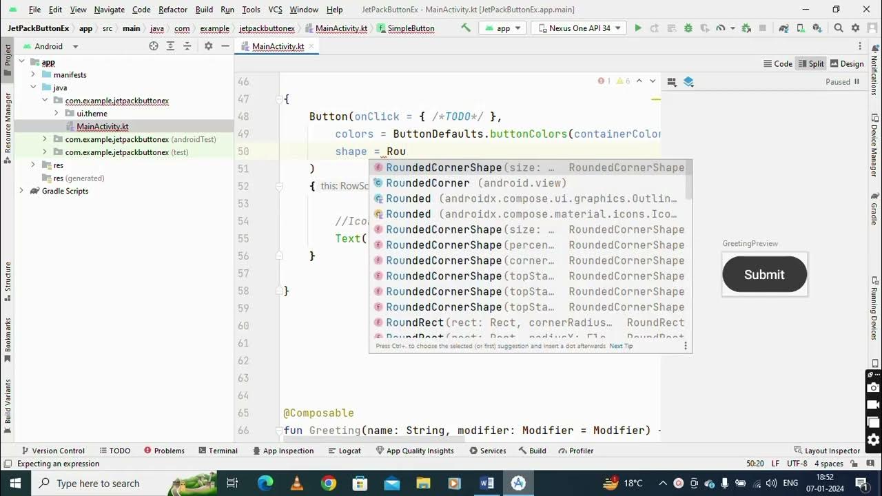 Jet Pack Compose Buttons - YouTube